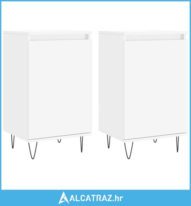 Komode 2 kom bijele 40 x 35 x 70 cm od konstruiranog drva - NOVO