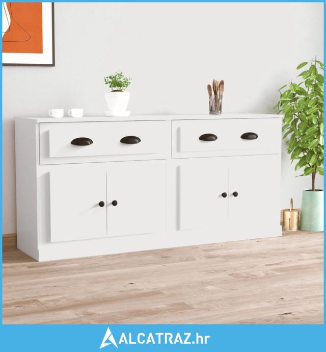 Komode bijele 2 kom od konstruiranog drva - NOVO