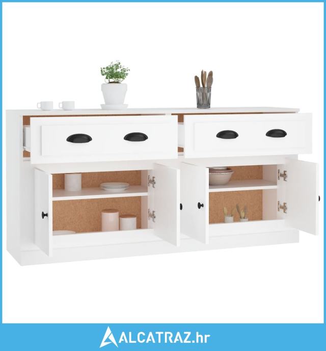 Komode bijele 2 kom od konstruiranog drva - NOVO