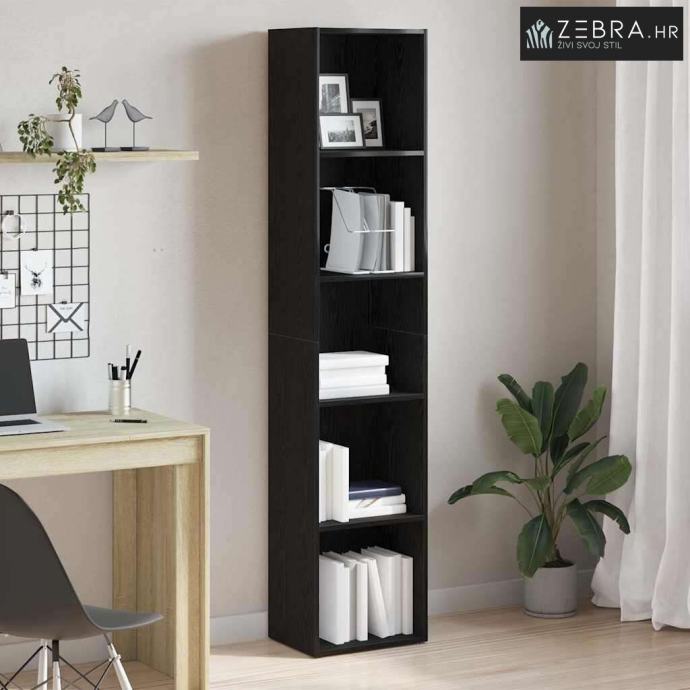 Ormar za knjige crni hrast 40x30x189 cm inženjerski drvo - Crni hrast