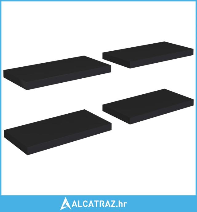 Plutajuće zidne police 4 kom crne 50 x 23 x 3,8 cm MDF - NOVO