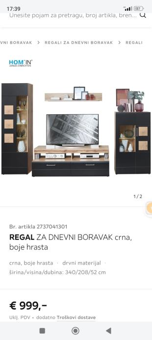 Regal, ormar, komoda za dnevni boravak