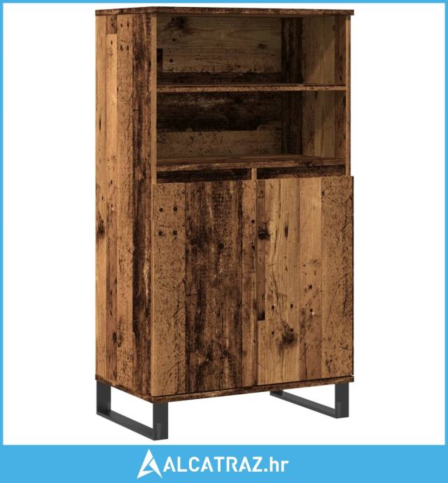 Visoka komoda boja staro drvo 60x36x110 cm konstruirano drvo - NOVO