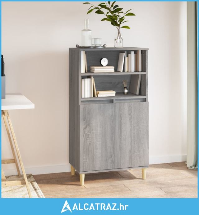 Visoka komoda siva sonome 60x36x110 cm od konstruiranog drva - NOVO