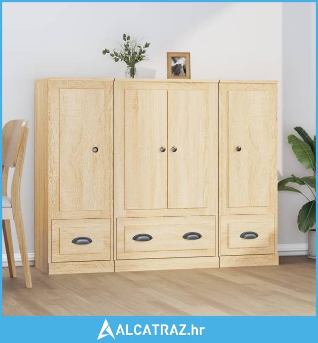 Visoke komode 3 kom boja hrasta sonome konstruirano drvo - NOVO