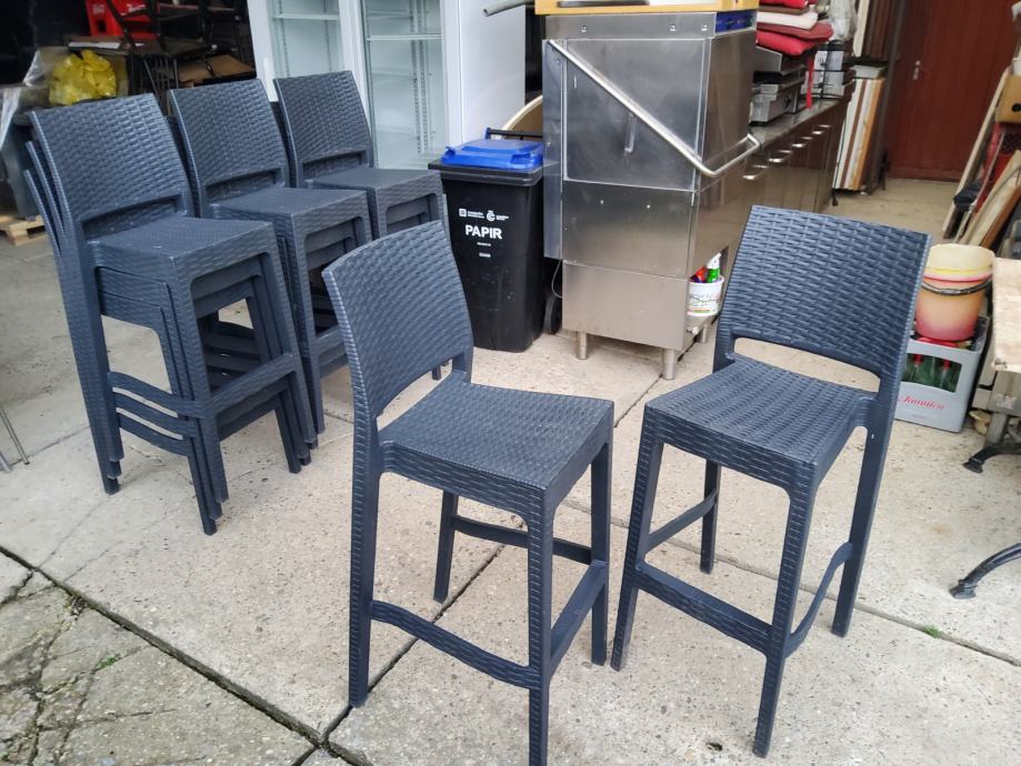 Visoke barske stolice 6 kom