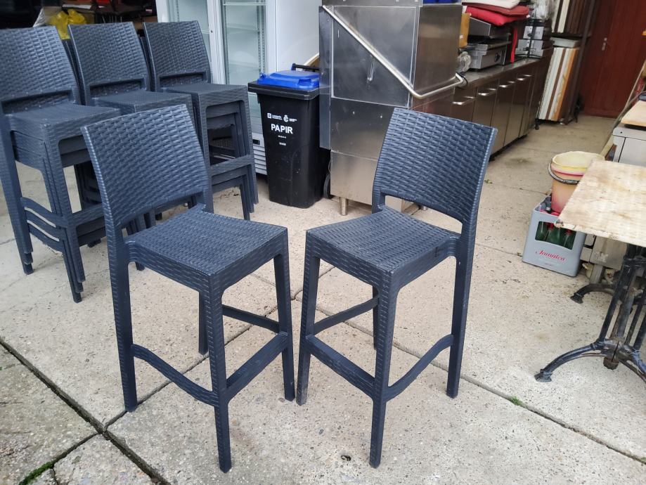 Visoke barske stolice 6 kom