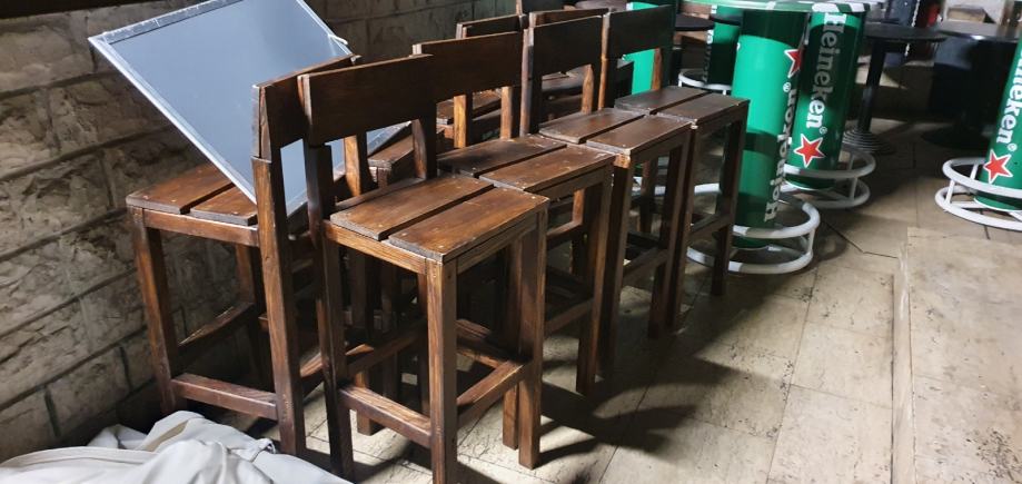 Visoke barske stolice s naslonom