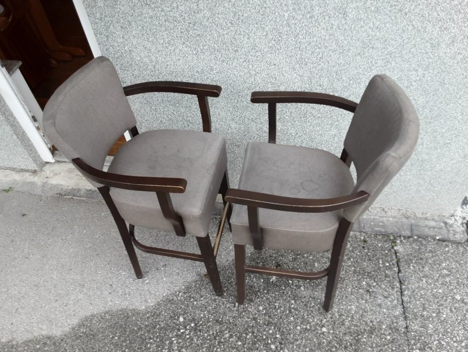 Visoke drvene barske stolice 13 kom