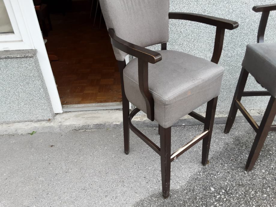 Visoke drvene barske stolice 13 kom