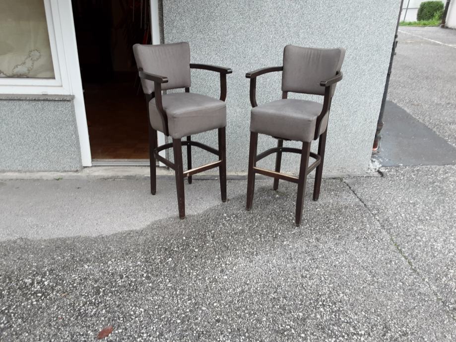 Visoke drvene barske stolice 13 kom