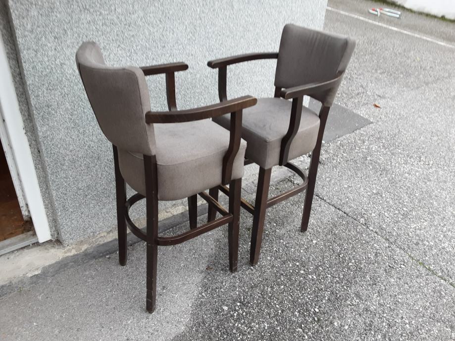 Visoke drvene barske stolice 13 kom