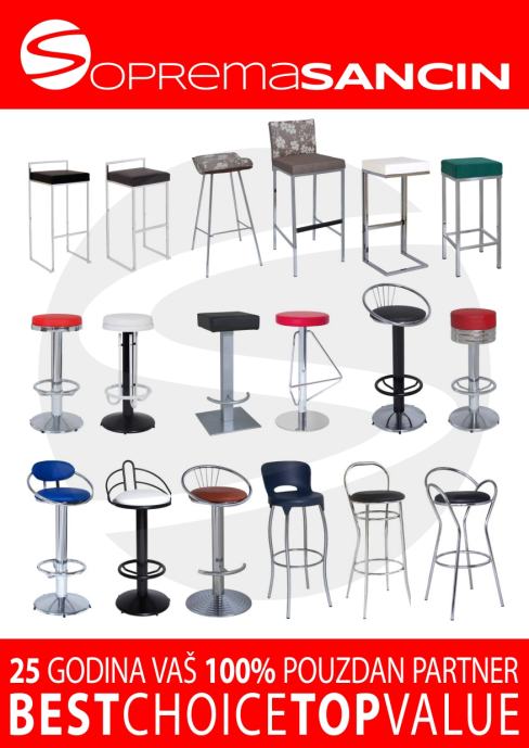 Vrhunske metalne barske stolice za ugostiteljstvo, NOVO!