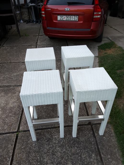 Vrhunske visoke barske tehno ratan stolice 8 kom