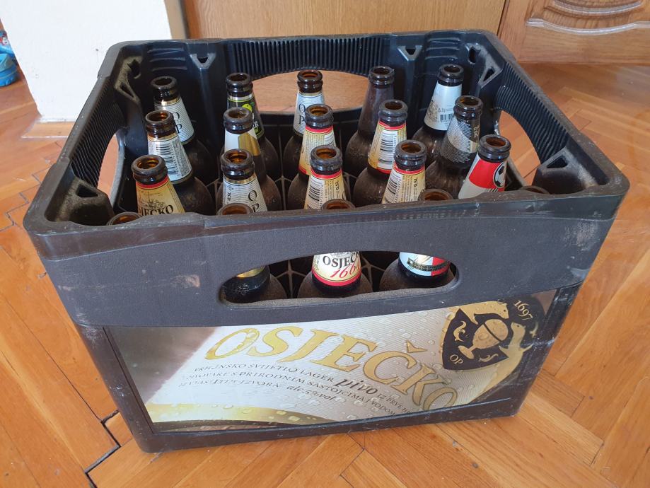 Gajba Osječkog piva s bocama