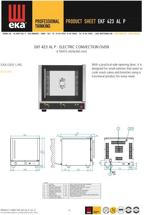 KONVEKCIJSKA PEĆ EKF 423 AL P - ELECTRIC CONVECTION OVEN - EKA