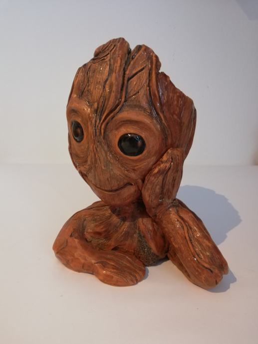 Groot; figura; od gline; ručni rad; unikat; teglica