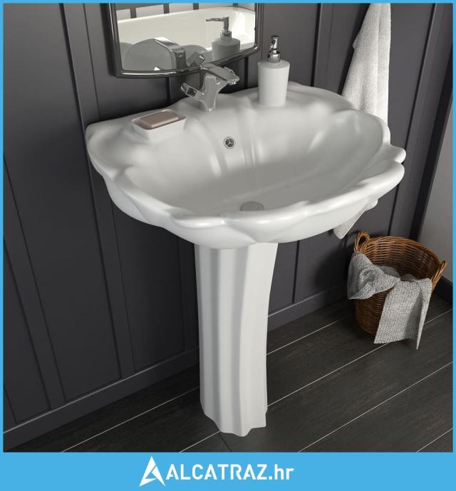 Samostojeći umivaonik keramički bijeli 580 x 510 x 200 mm - NOVO