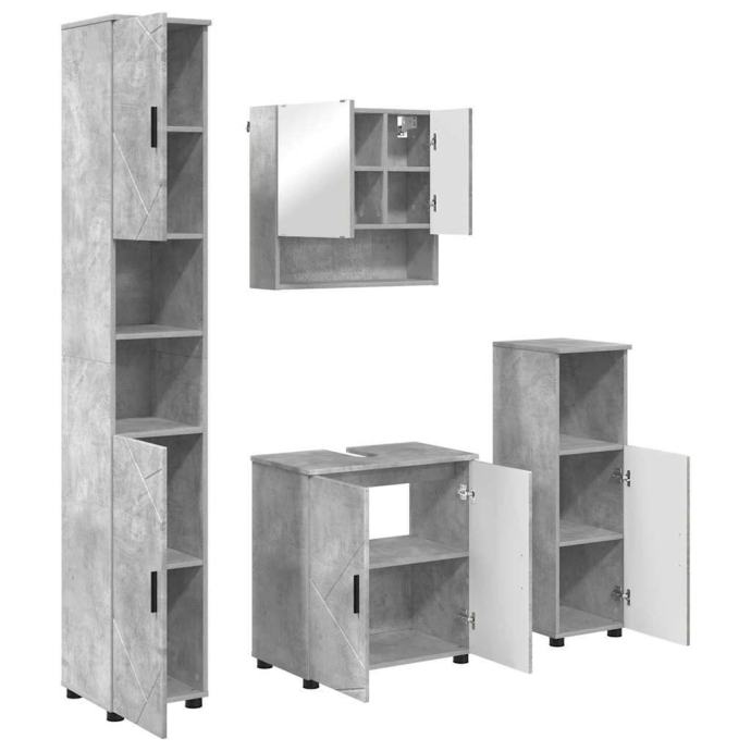 Set namještaja za kupaonicu 4 pcs Beton siva 61 x 35 x 64 cm