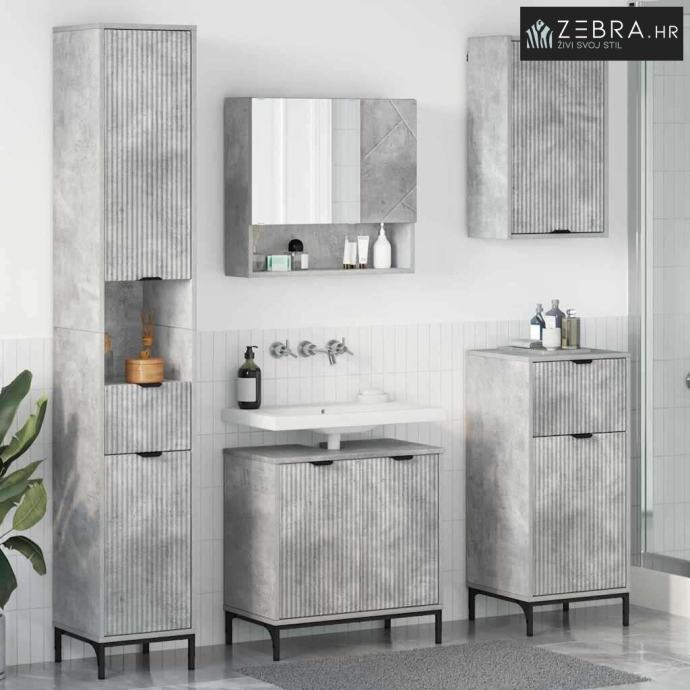 Set namještaja za kupaonicu s ladicama Zidne Betonski sivi