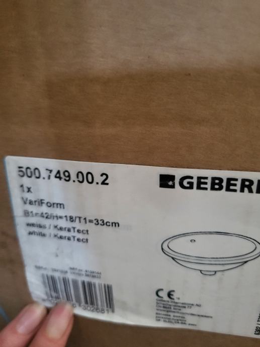 Umivaonik Geberit podgradni 33x42 ovalni novi