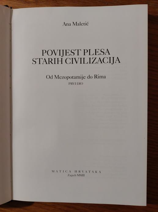 Povijest PLESA starihCIVILIZACIJA1-Od Mezopotamije do Rima/Ana MALETIĆ