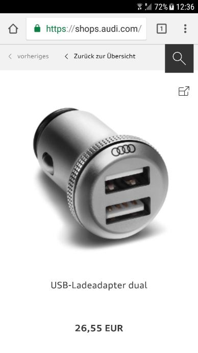 Adapter za USB kabel metalni ORGINAL Audi a1 a3 a4 a5 a6 a8