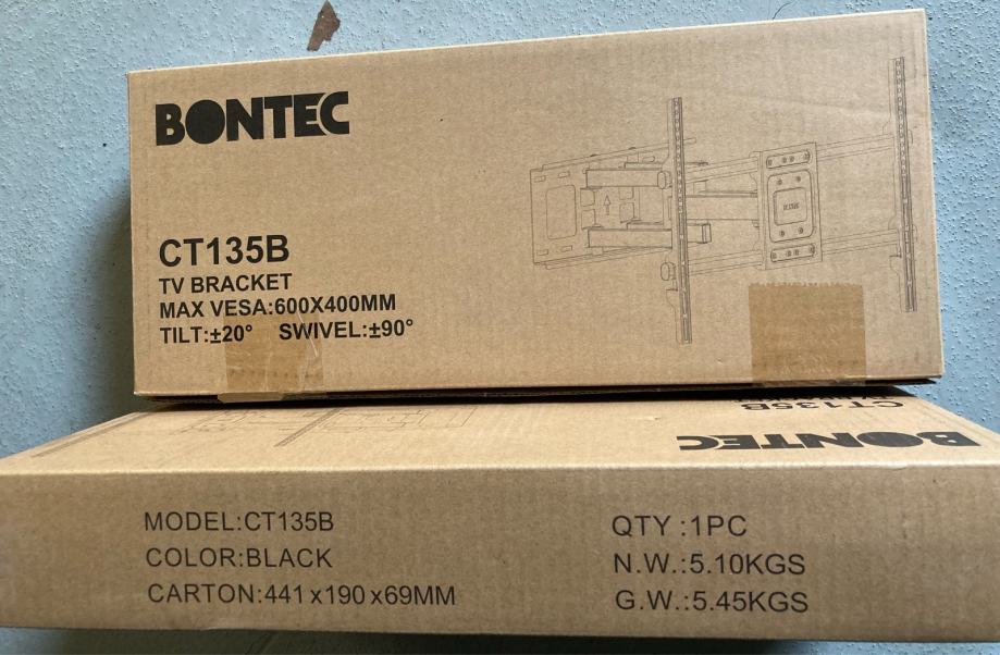 Bontec zidni zakretni s dvije ruke TV nosač 32” - 80” i mase od 60 kg