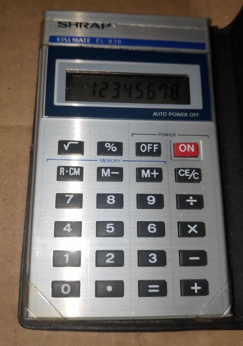 Digitron kalkulator SHRAP EISLMATE EL-838 / klon SHARP ELSI MATE