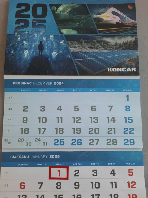 Novi kalendar za 2025