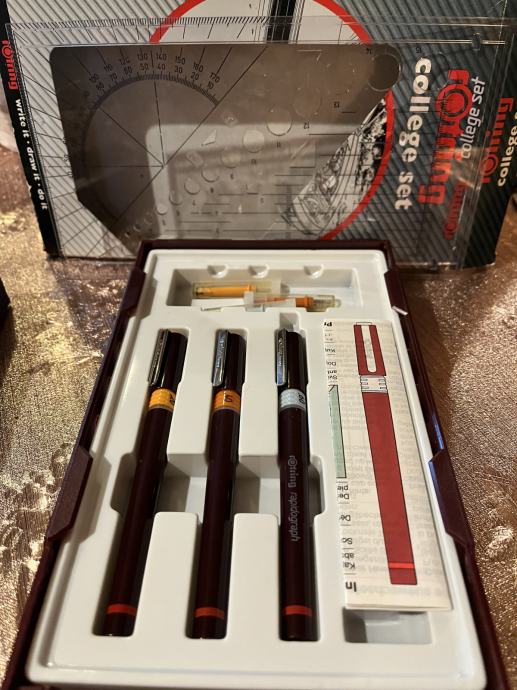 ROTRING COLLEGE SET RAPIDOGRAFA RAZNI NOVI, NEKORIŠTENI!!!