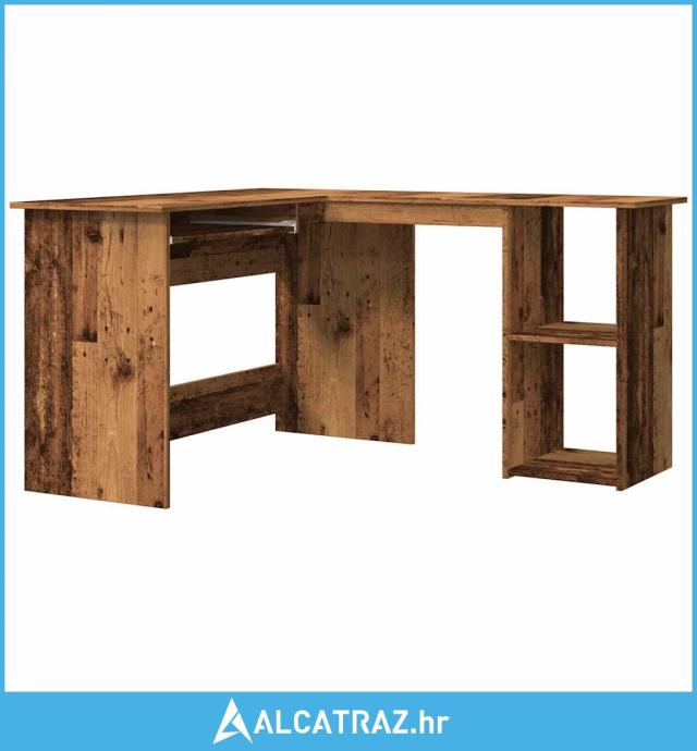 Kutni radni stol staro drvo 120x140x75 cm konstruirano drvo - NOVO