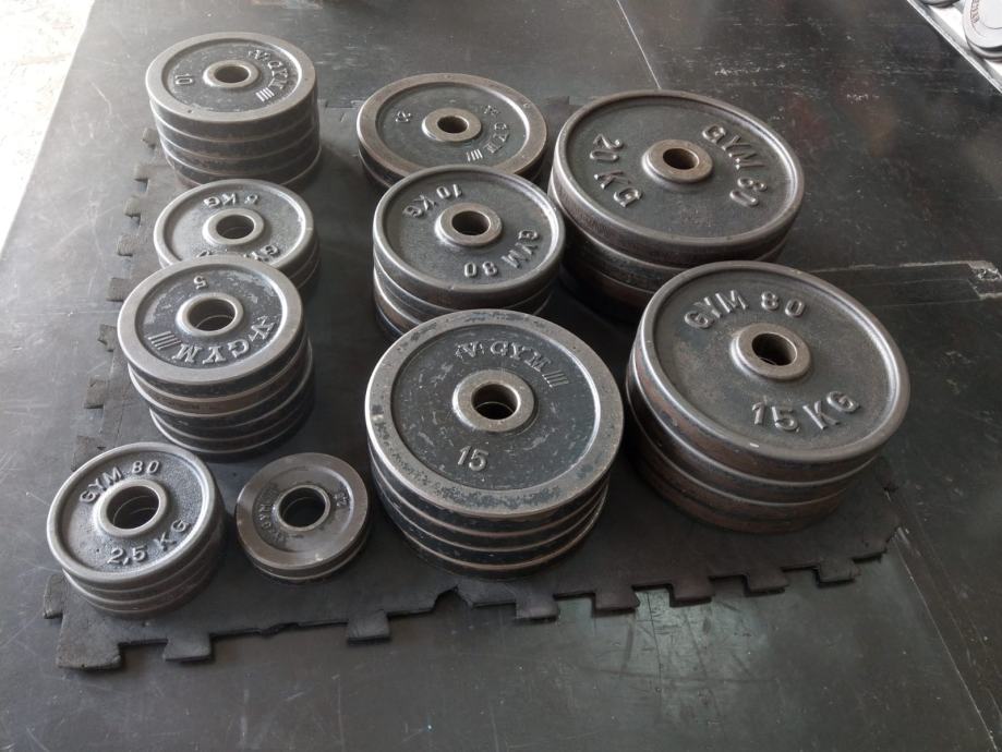 Utezi pločasti željezni GYM80 fi 50 mm