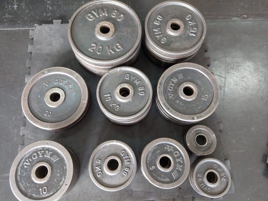 Utezi pločasti željezni GYM80 fi 50 mm