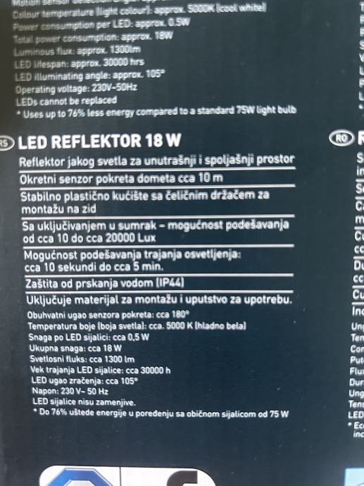 Led Reflektor- vanjska rasvjeta-18W