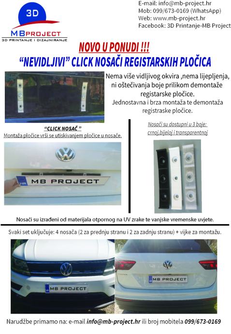 Nevidljivi CLICK nosač tablica