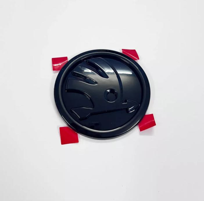 ŠKODA Emblem Logo – 80 / 90 / 100 mm – Prednji / Stražnji – Crni (Blac