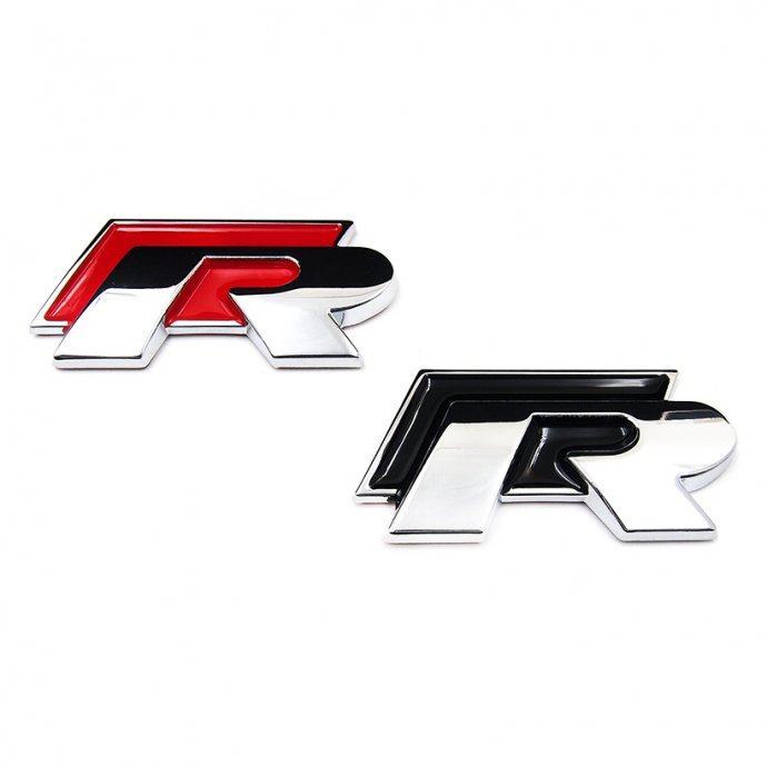 VW R line metalna oznaka, logo, napljepnica, emblem --R--Crvena--