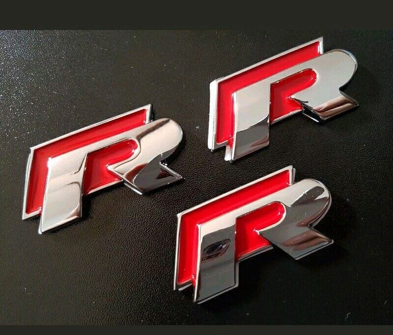 VW R line metalna oznaka, logo, napljepnica, emblem --R--Crvena--