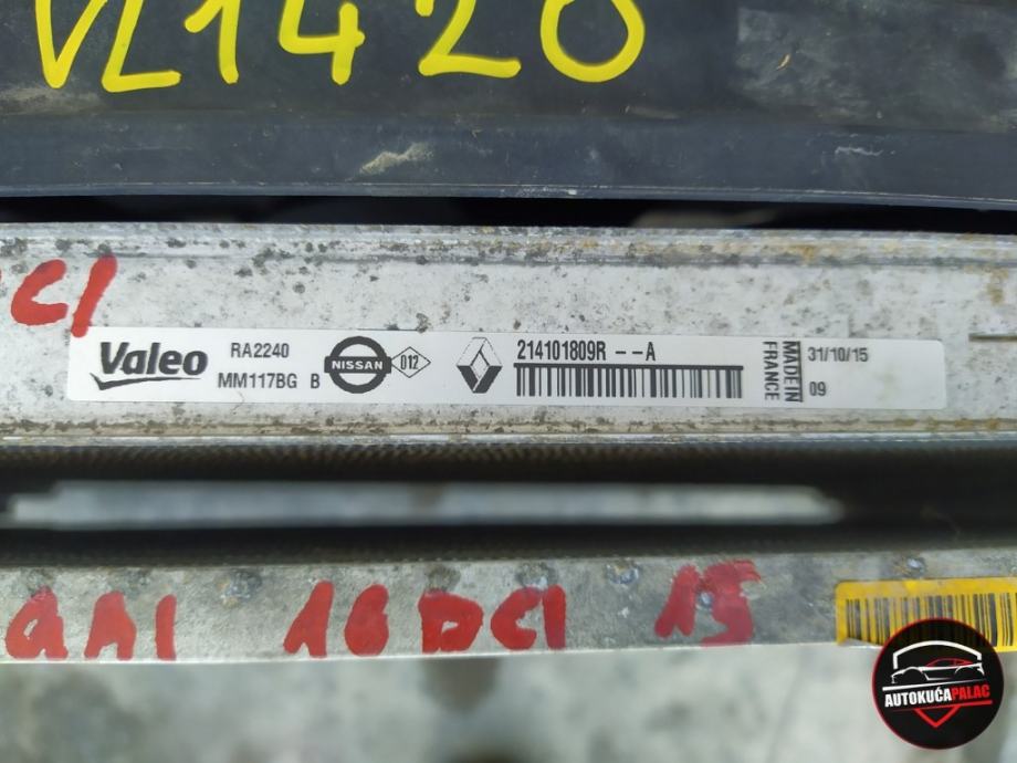 Hladnjak vode Nissan QASHQAI 14- 214101809R VL1420 + KLIME 921009251R