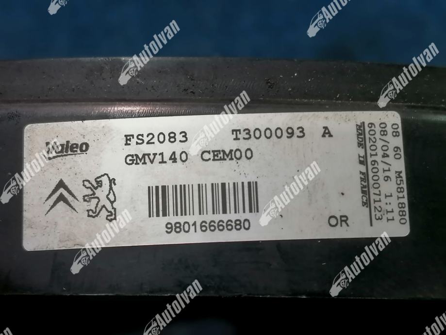 VENTILATOR HLADNJAKA PEUGEOT 208 1.6 HDI 100 KS 9801666680
