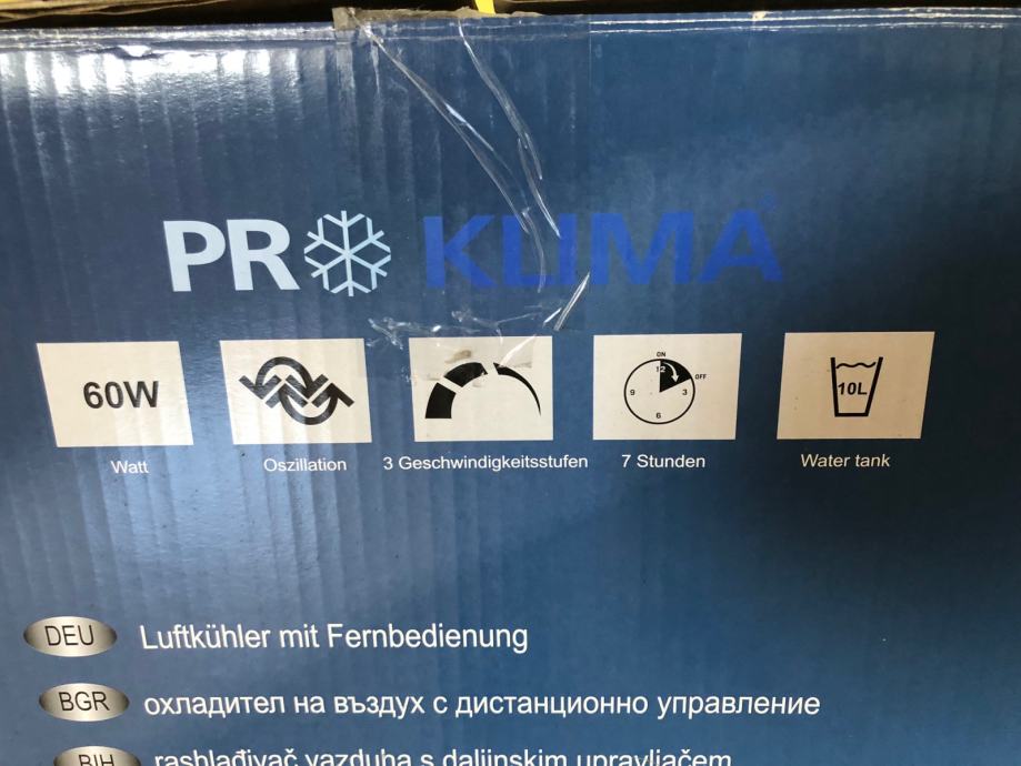 Proklima rashlađivač zraka, 10L, daljinski, 3 brzine