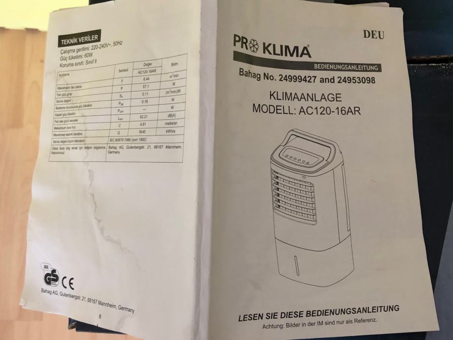 Proklima rashlađivač zraka, 10L, daljinski, 3 brzine