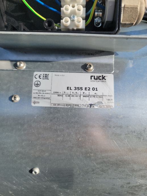 Ventilator centrifugalni cijevni Ruck EL 355 E2 01