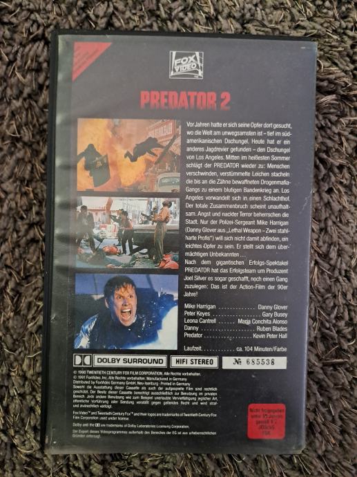Predator 2 VHS
