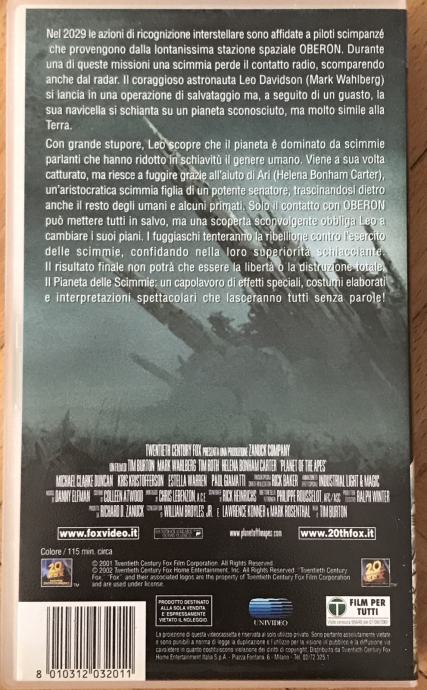 VHS | Planet majmuna = PLANET OF THE APES = Il pianeta delle scimmie