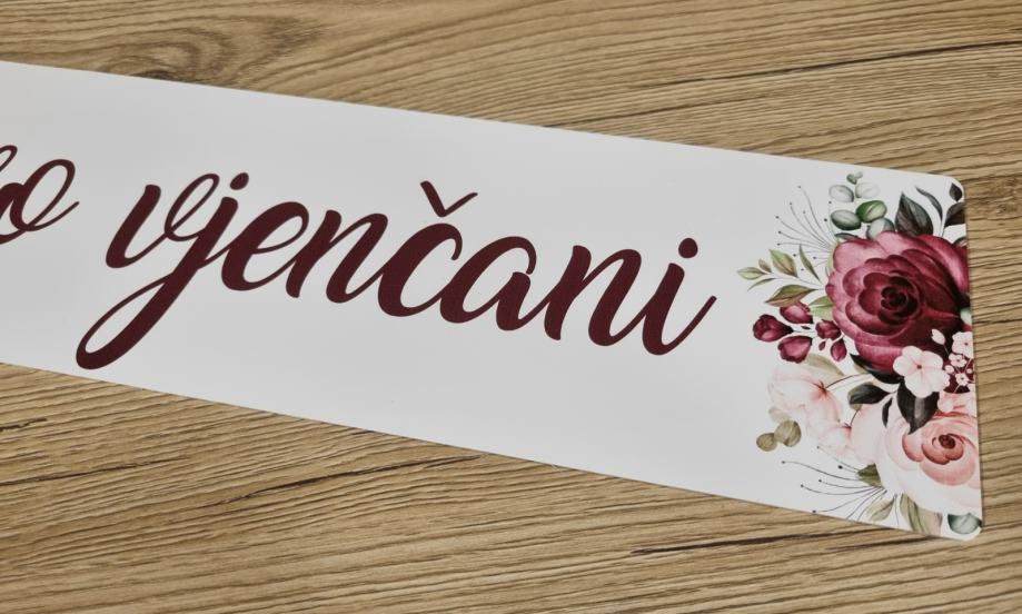 PVC PLOČA- TABLICA za AUTO od MLADENACA za VJENČANJE - Upravo vjenčani