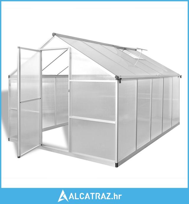 Armirani Aluminijski Staklenik s Osnovnim Okvirom 7,55 m² - NOVO