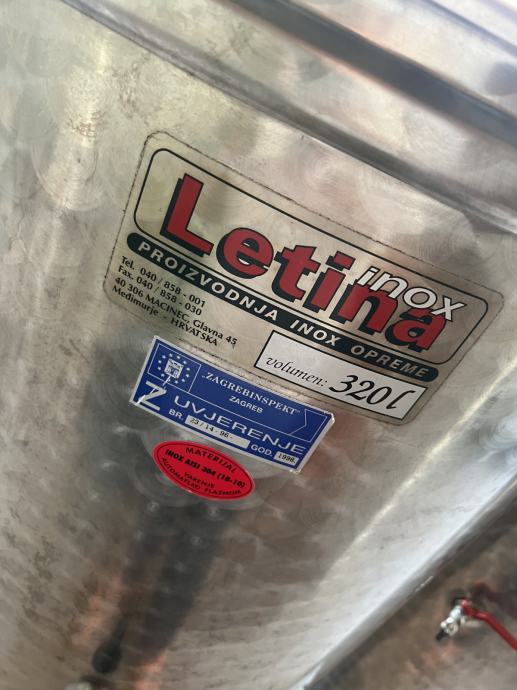 INOX Letina bačve za vino 320L