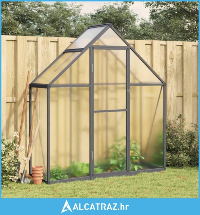 Staklenik s okvirom antracit 169 x 58 x 195 cm aluminijski - NOVO